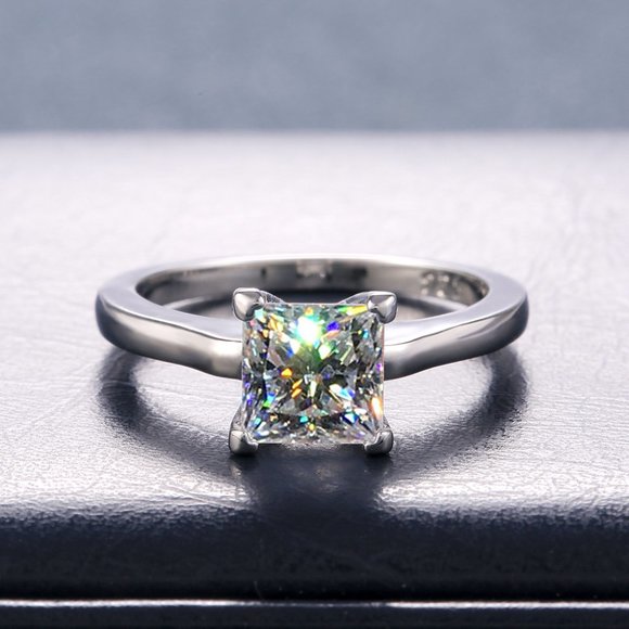 Jewelry | Refine Pure Zircon Independent Princess Cut Wedding Rings For ...